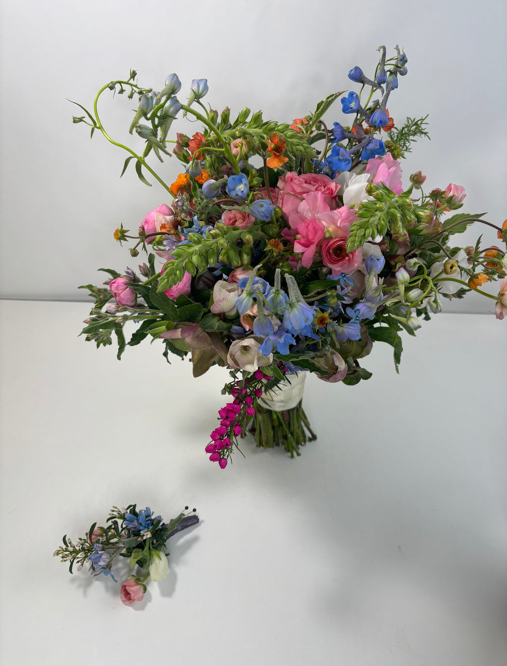 Wildflower Bridal Bouquet & Matching Boutonniere – Jenny Barker The ...